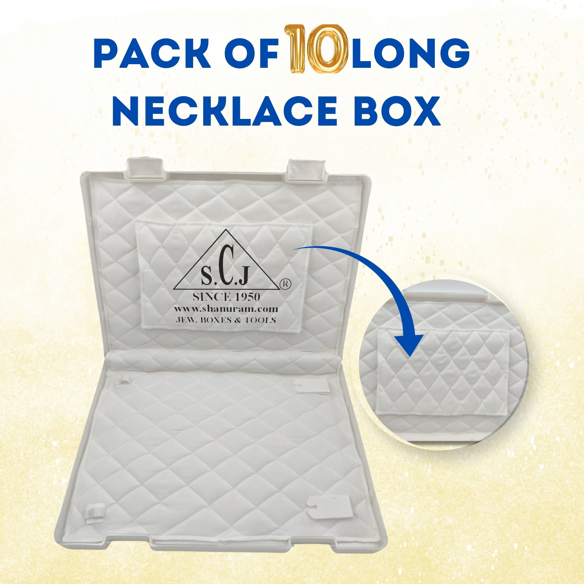 SCJ Long Necklace Box with Extra Height – Off-White Plastic Jewelry St ...